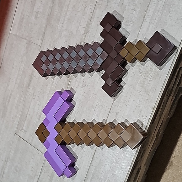 Toys | Minecraft Plastic Sword Pickaxe | Poshmark